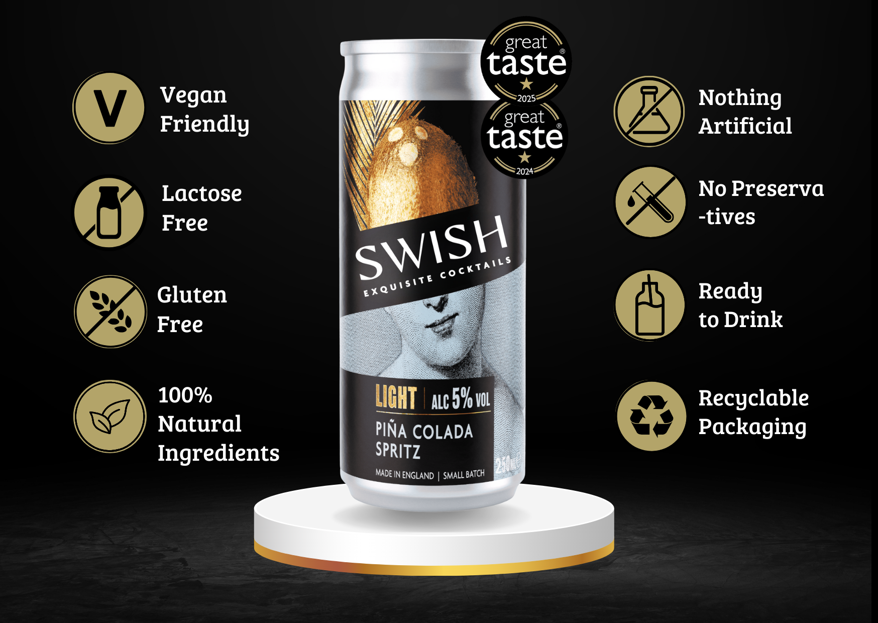 PIÑA COLADA SPRITZ | 5% Alc Vol | 6 x 250ml Cans – SWISH Exquisite ...