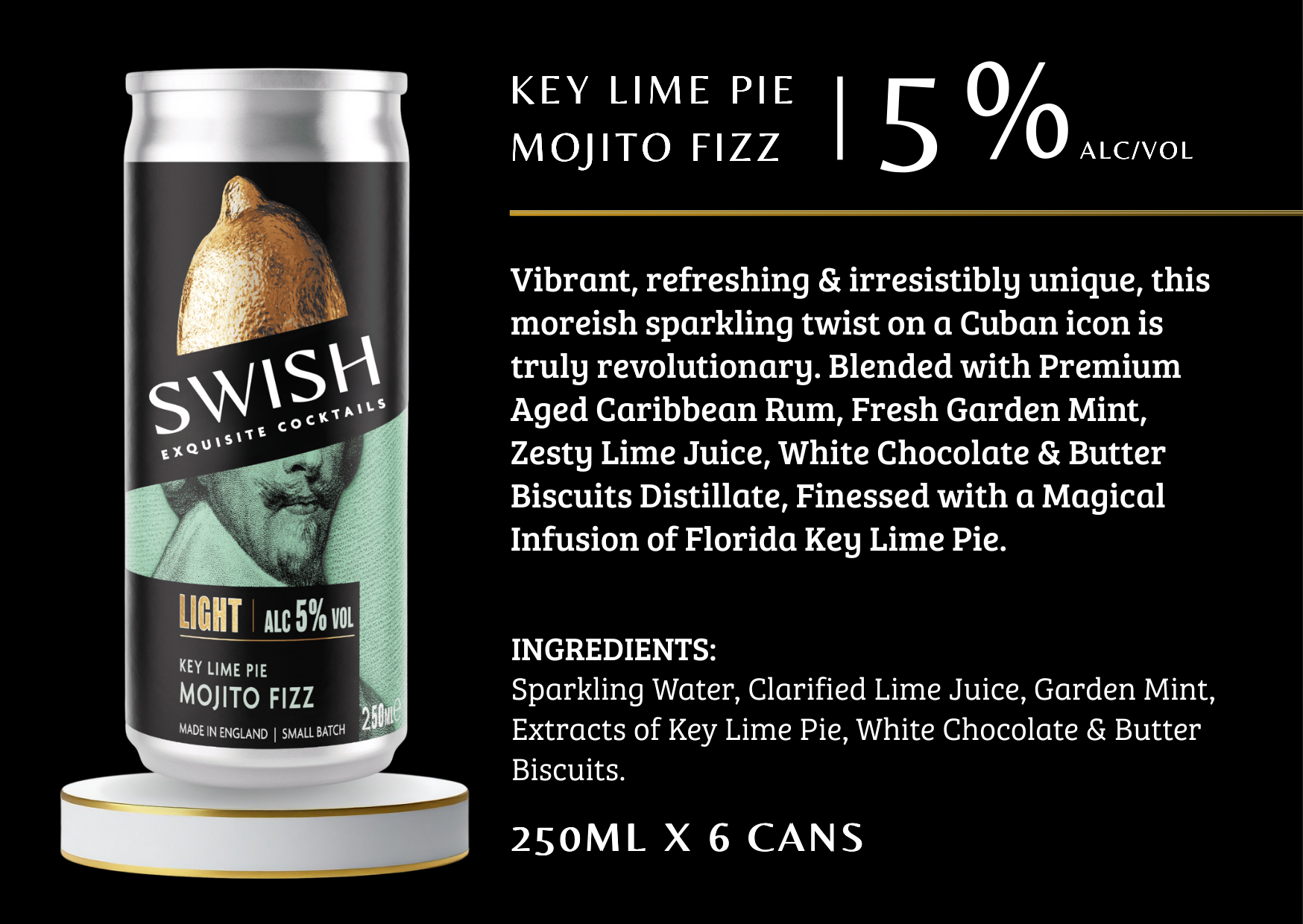 SWISH VARIETY PACK #2 | 5% Alc Vol | 6 x 250ml cans | Brazilian Lime M ...